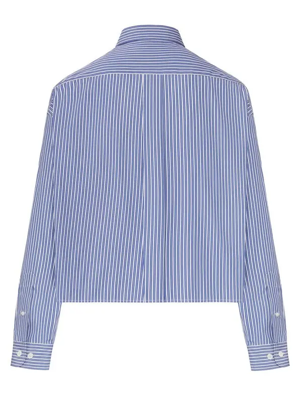 Miu Miu Cropped Striped Cotton Shirt