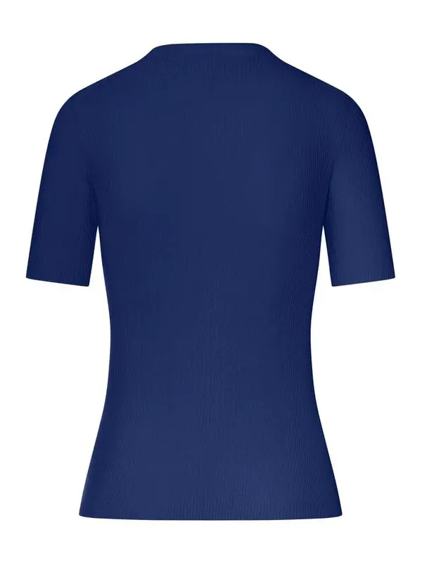 Fendi Cotton Sweater With Front Logo - Blue