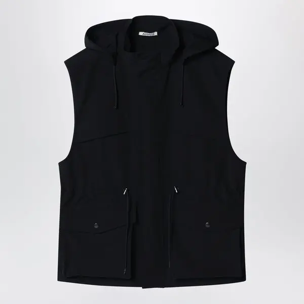 Auralee Wool Canvas Gilet With Drawstring