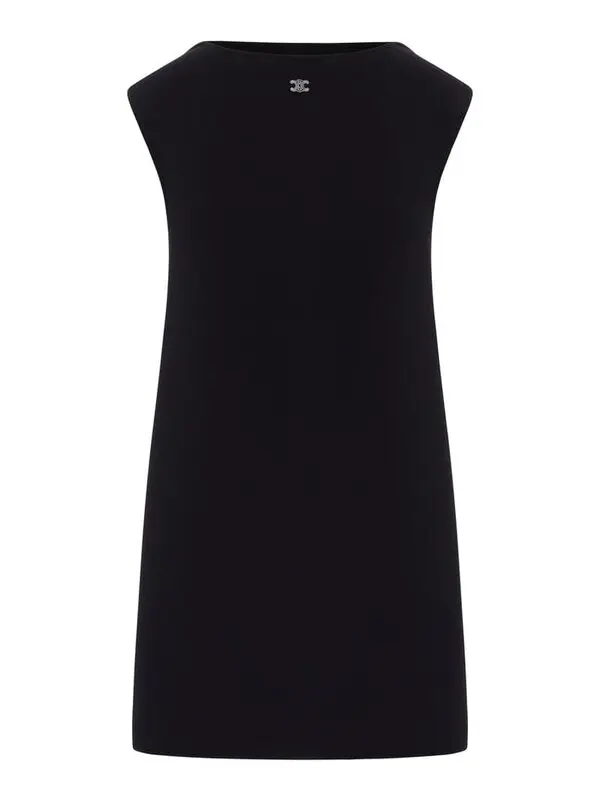 Celine Wool Blend Dress With Triomphe Logo - Black