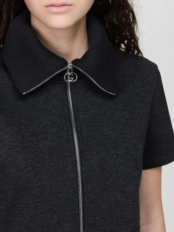 Gucci Cotton Blend Mini Dress With Zip - Gray