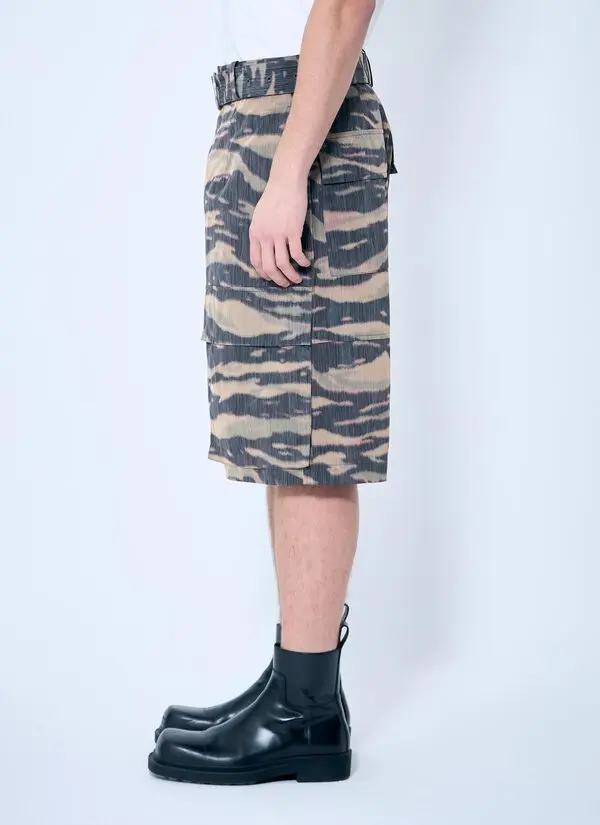 JIL SANDER Belted Camo Shorts