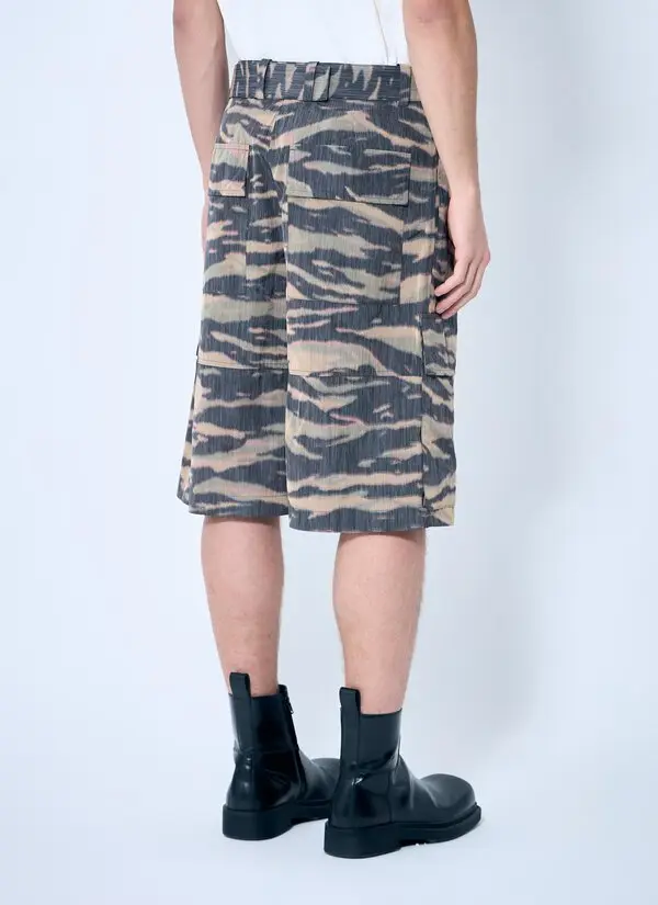 JIL SANDER Belted Camo Shorts