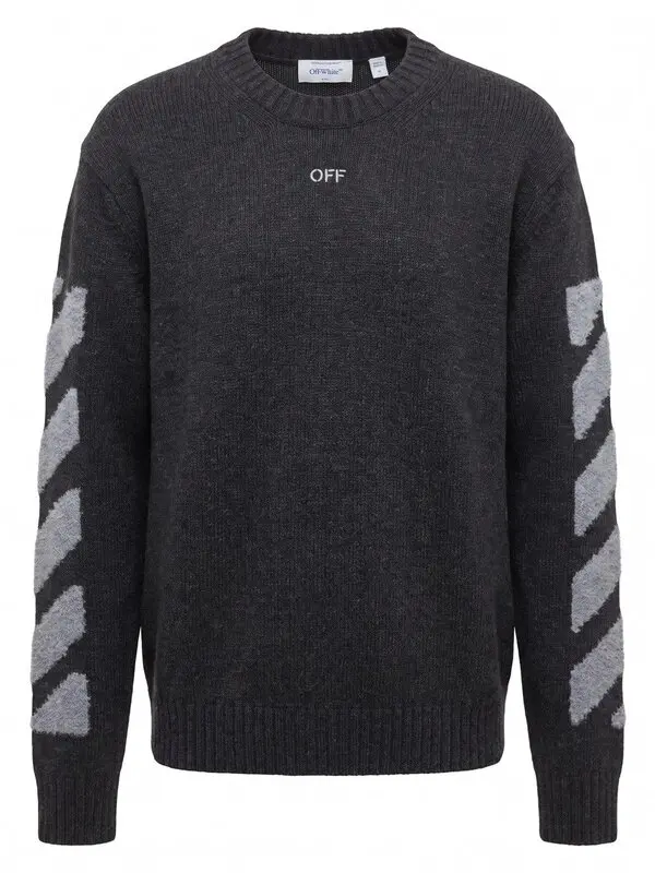Off-White Diag Fuzzy` Crew Neck Sweater