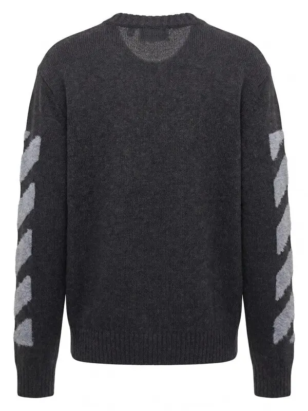 Off-White Diag Fuzzy Crew Neck Sweater - Multicolor