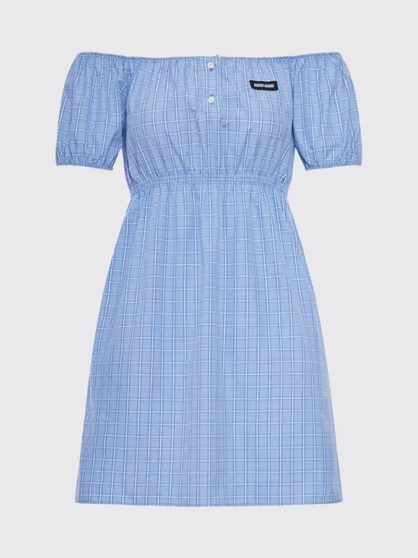 Miu Miu Cotton Dress With Logo