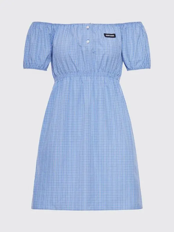 Miu Miu Cotton Dress With Logo