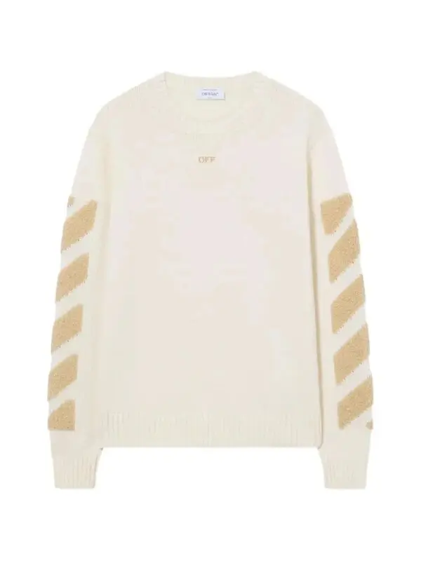 Off-White Diag Fuzzy` Crew Neck Sweater - Multicolor