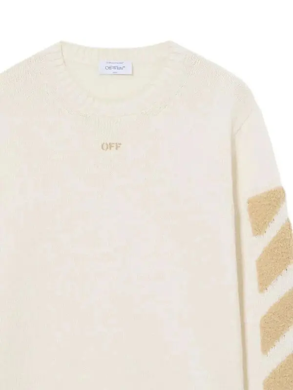Off-White Diag Fuzzy Crew Neck Sweater - Multicolor
