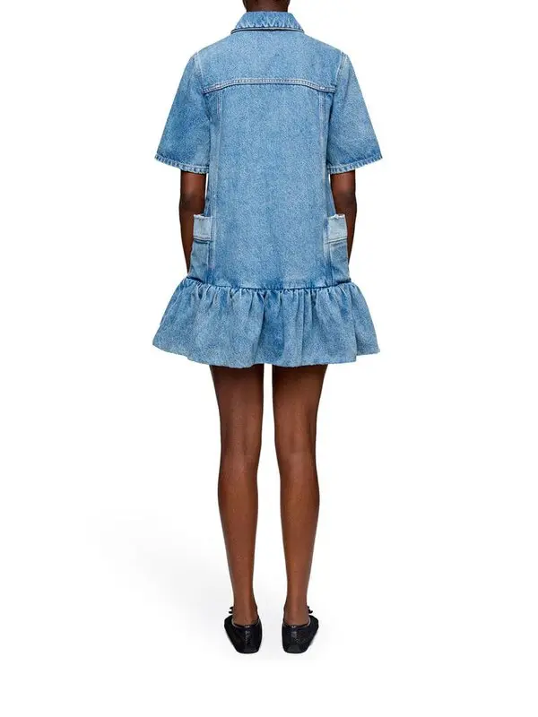 GANNI Patchwork Denim Dress
