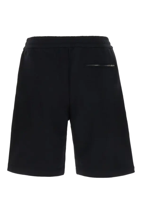 Alexander McQueen Logo Embroidered Cotton Shorts - Multicolor
