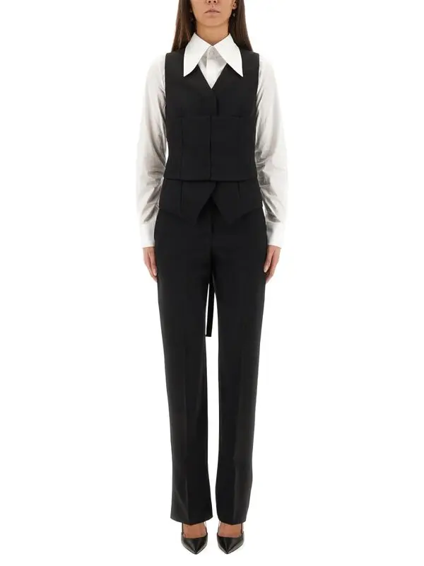 Alexander McQueen Wool Corset Vest - Black