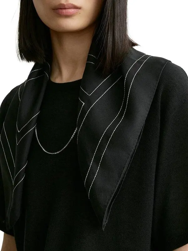 TOTEME Silk Scarf With Monogram Embroidery
