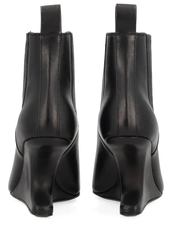 Rick Owens Leather Ankle Boots - Black