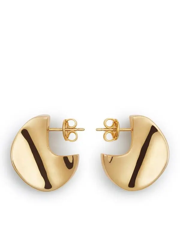 Bottega Veneta Sculptural Curved Earrings - Gold