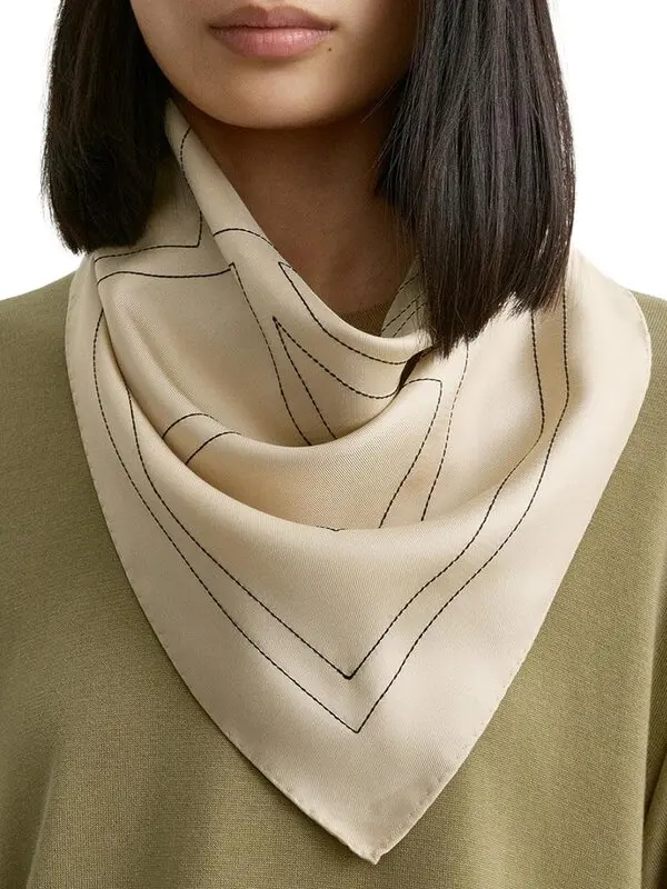 TOTEME Silk Scarf With Monogram Embroidery