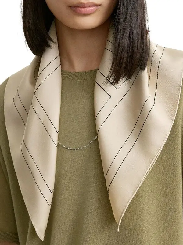 TOTEME Silk Scarf With Monogram Embroidery