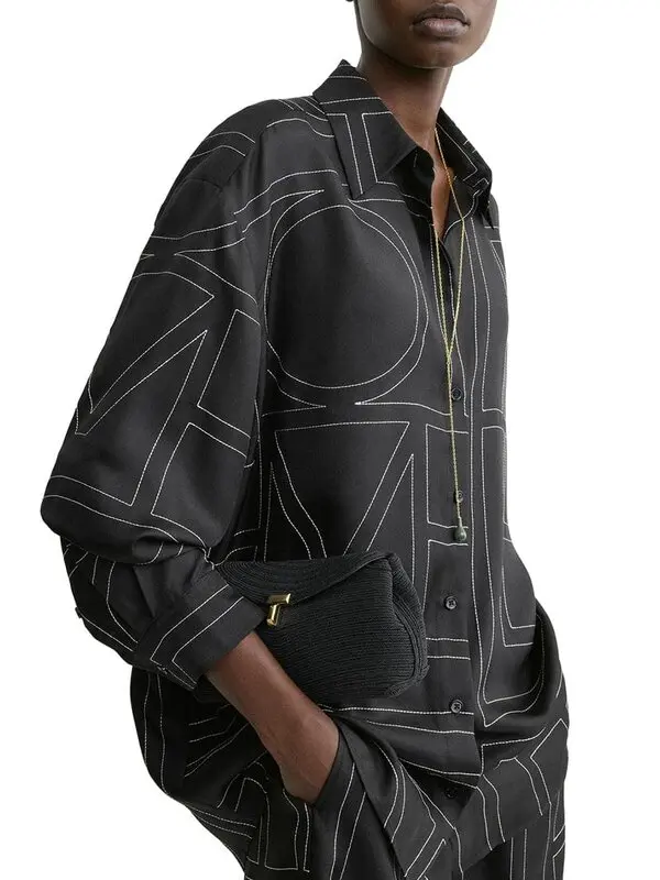 TOTEME Silk Shirt With Monogram Embroidery