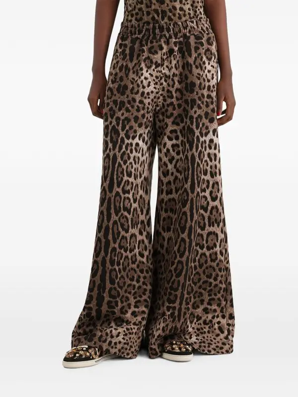 Dolce & Gabbana Leopard Print Cotton Trousers