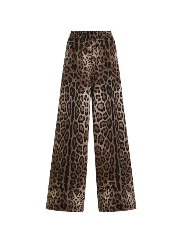 Dolce & Gabbana Leopard Print Cotton Trousers