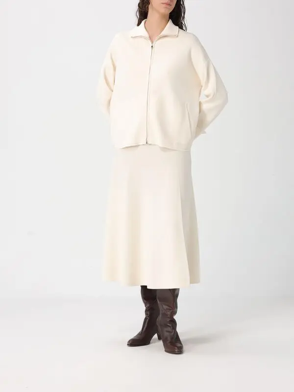 Max Mara Viscose Zip-up Cardigan - Cream