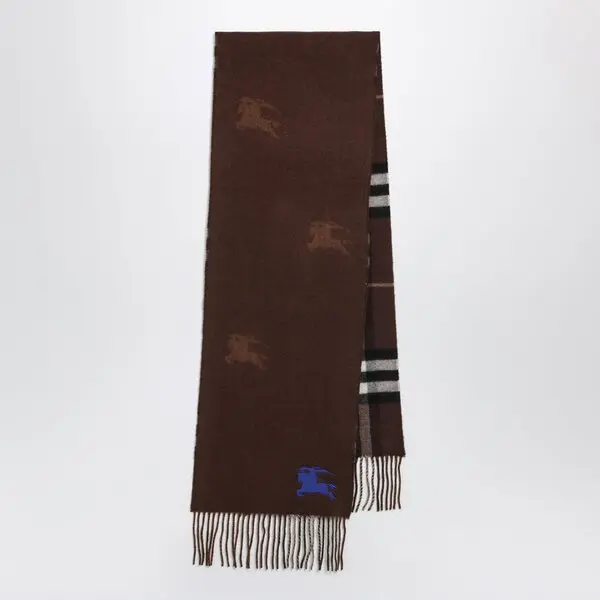 Burberry Reversible Check Cashmere Scarf With Ekd - Brown