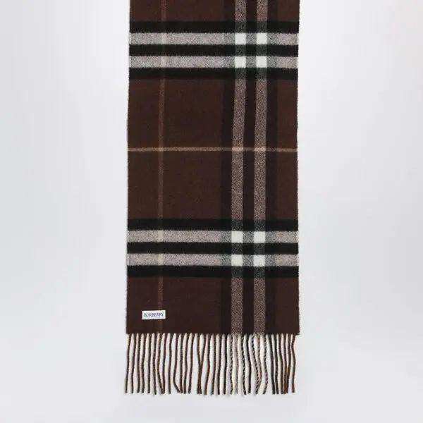 Burberry Reversible Check Cashmere Scarf With Ekd - Brown