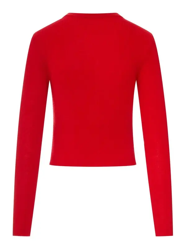 GANNI Wool Cardigan With Embroidered Logo
