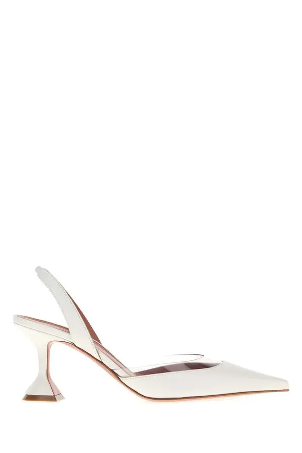 Amina Muaddi Nappa Leather Lara Pumps - White