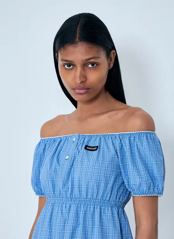 Miu Miu Plaid-pattern Mini Dress