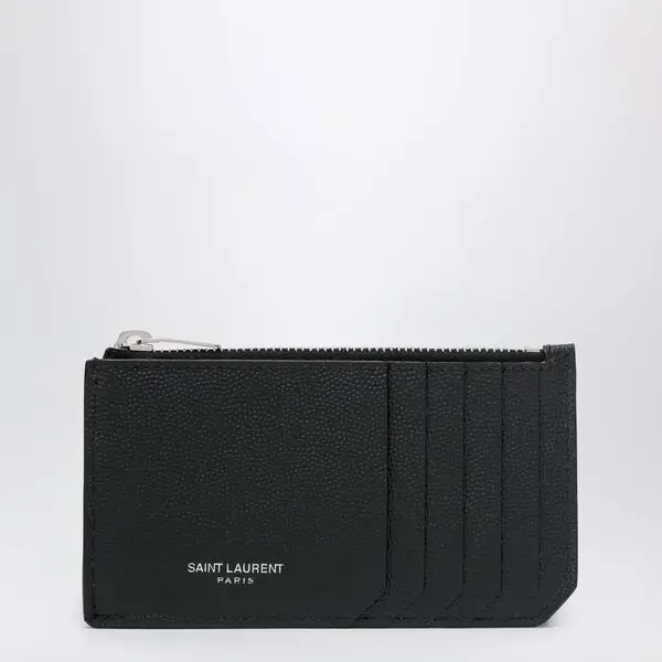 Saint Laurent Fragments Card Holder With Zip - Black