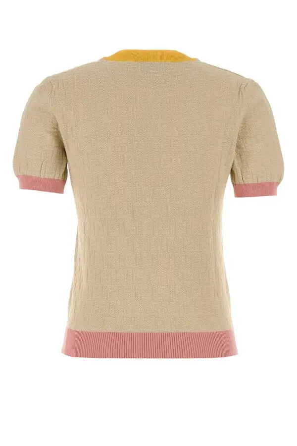 Fendi Sand Cotton Blend Sweater