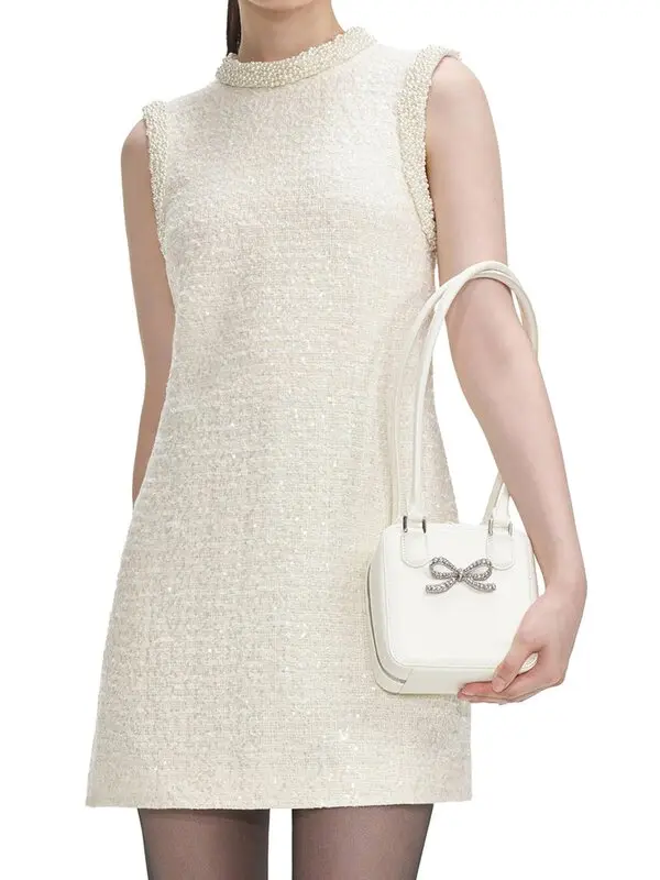 SELF-PORTRAIT Boucle Mini Dress With Beads
