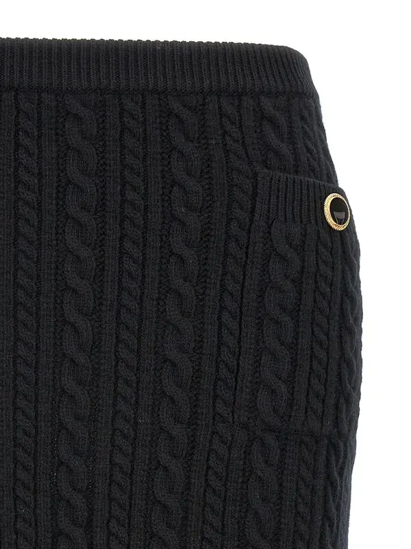 Alessandra Rich Wool Cable Knit Skirt