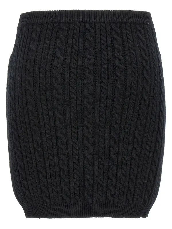 Alessandra Rich Wool Cable Knit Skirt