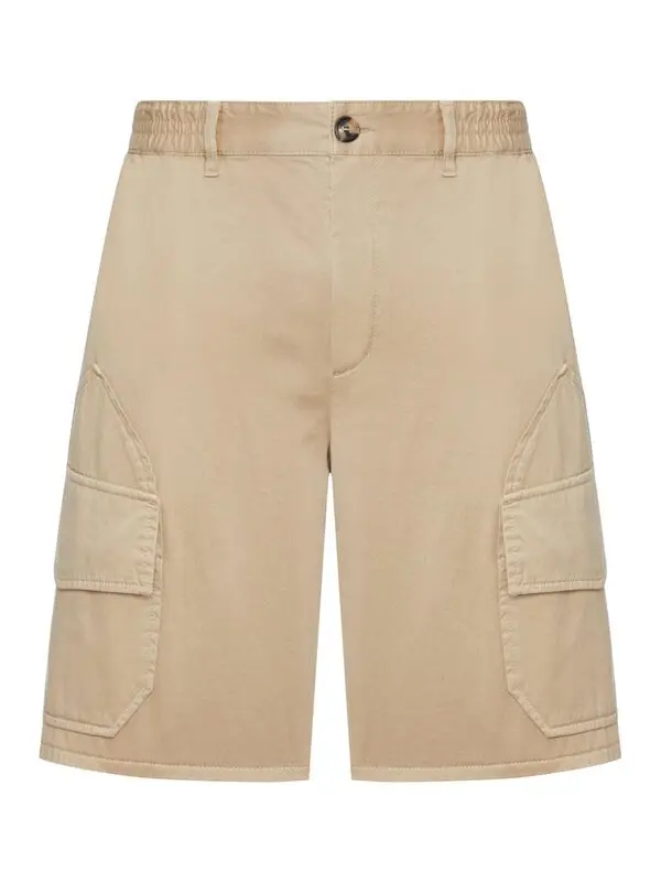 Loewe Cotton Satin Cargo Shorts - Cream