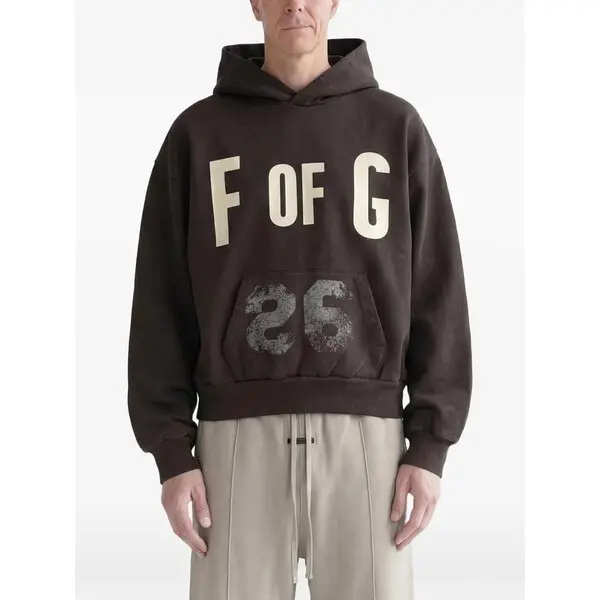 Fear Of God Graphic Print Hoodie - Brown