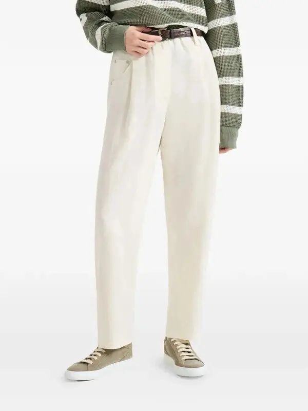 Brunello Cucinelli Tapered Viscose Trousers - Multicolor