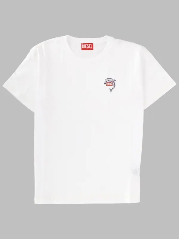 DIESEL® Cotton Logo Print T-shirt - White
