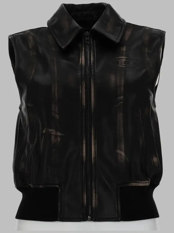 DIESEL® Gilet Bomber Con Effetto Distressed