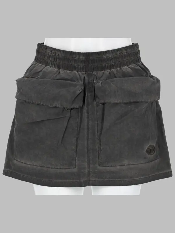 DIESEL® Minigonna In Nylon Con Maxi Tasche - Gray