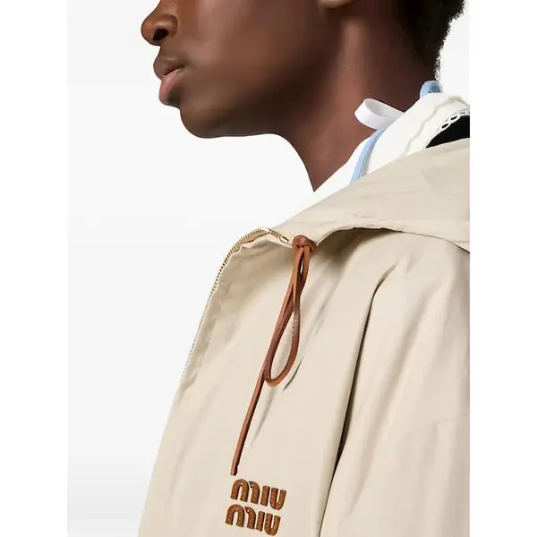 Miu Miu Panama Cotton Caban Jacket - Cream
