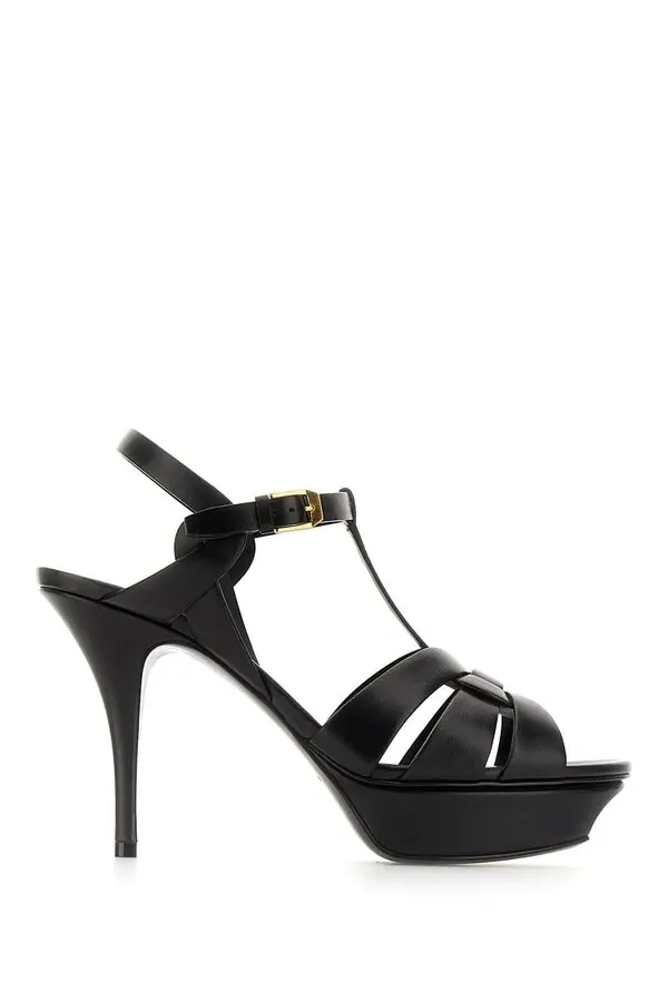 Saint Laurent Leather T-bar Platform Sandals