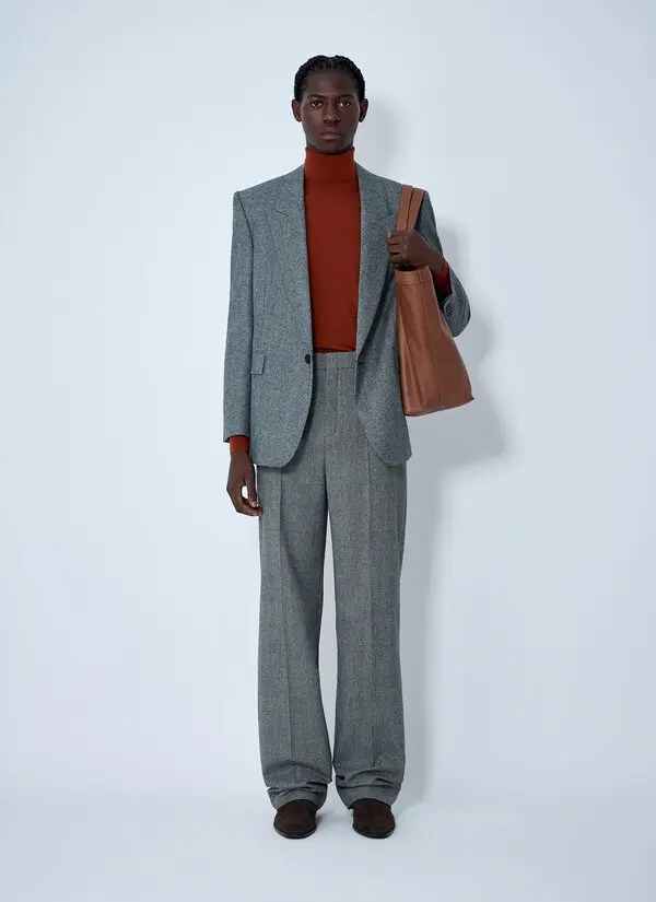 Saint Laurent Prince Of Wales Wool Blazer