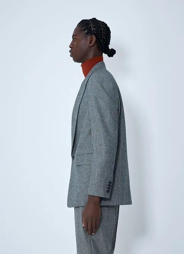 Saint Laurent Prince Of Wales Wool Blazer