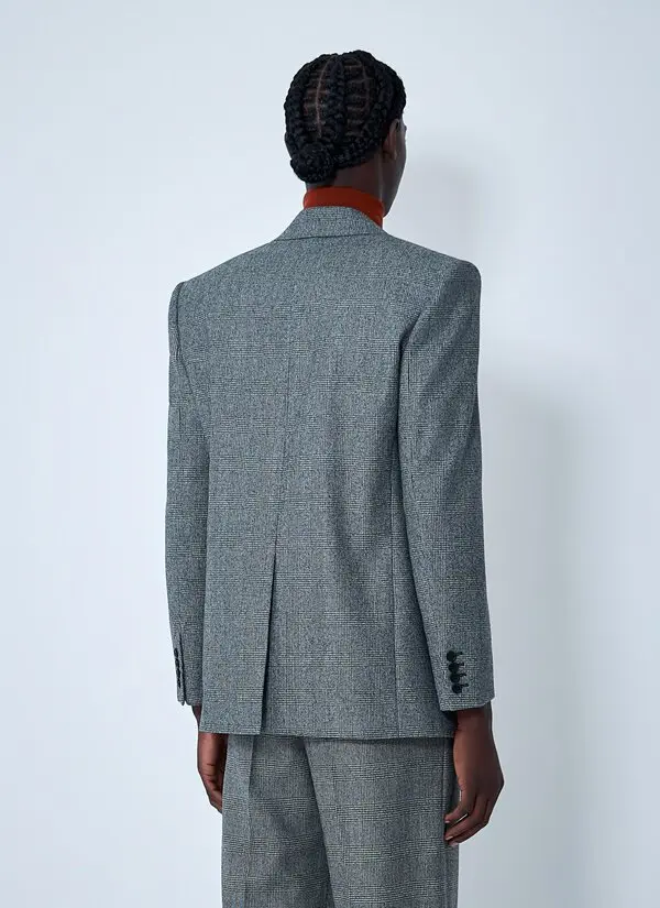 Saint Laurent Prince Of Wales Wool Blazer