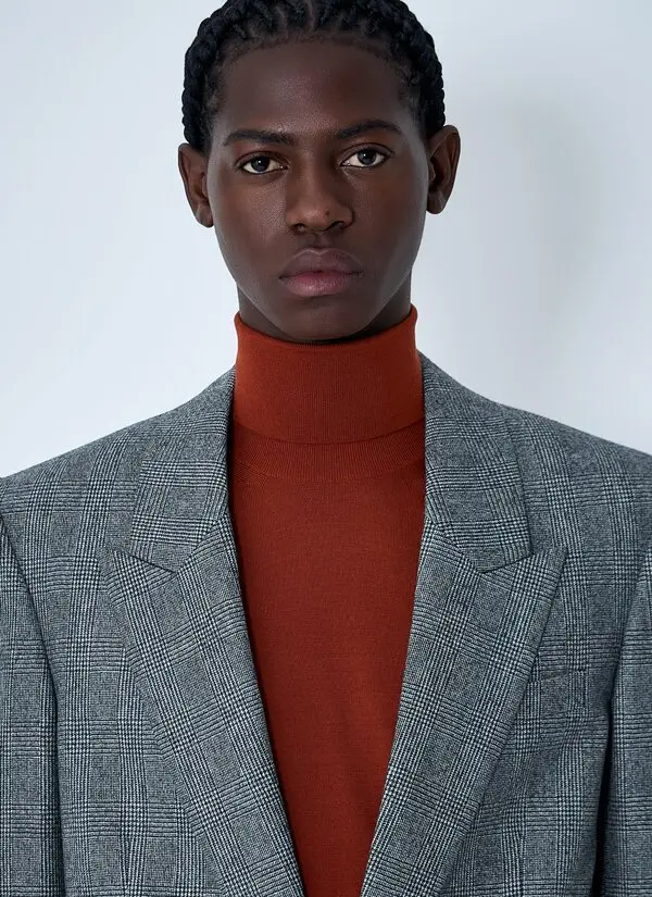 Saint Laurent Prince Of Wales Wool Blazer