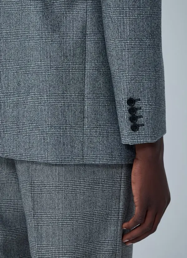 Saint Laurent Prince Of Wales Wool Blazer