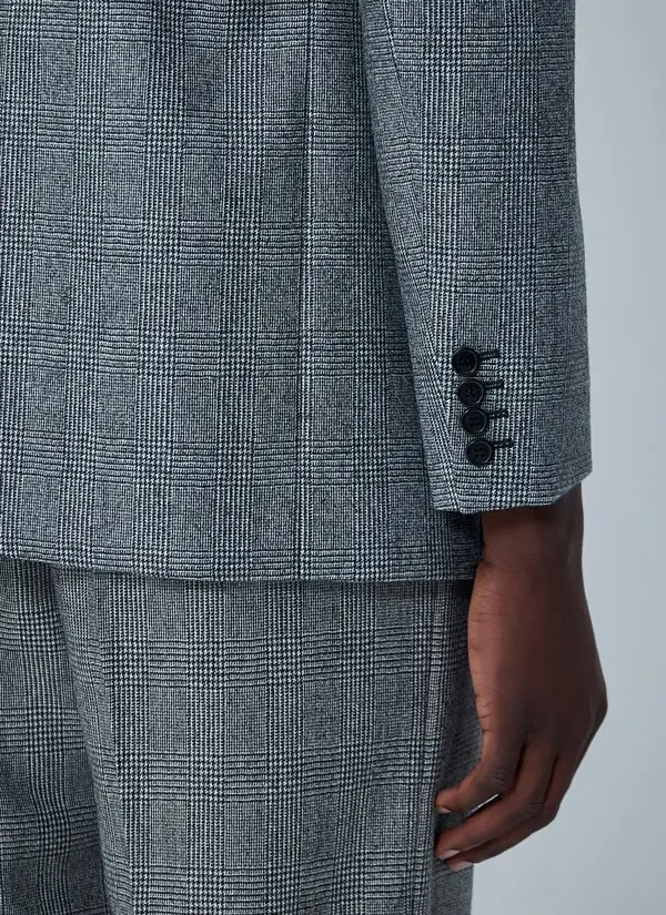 Saint Laurent Prince Of Wales Wool Blazer