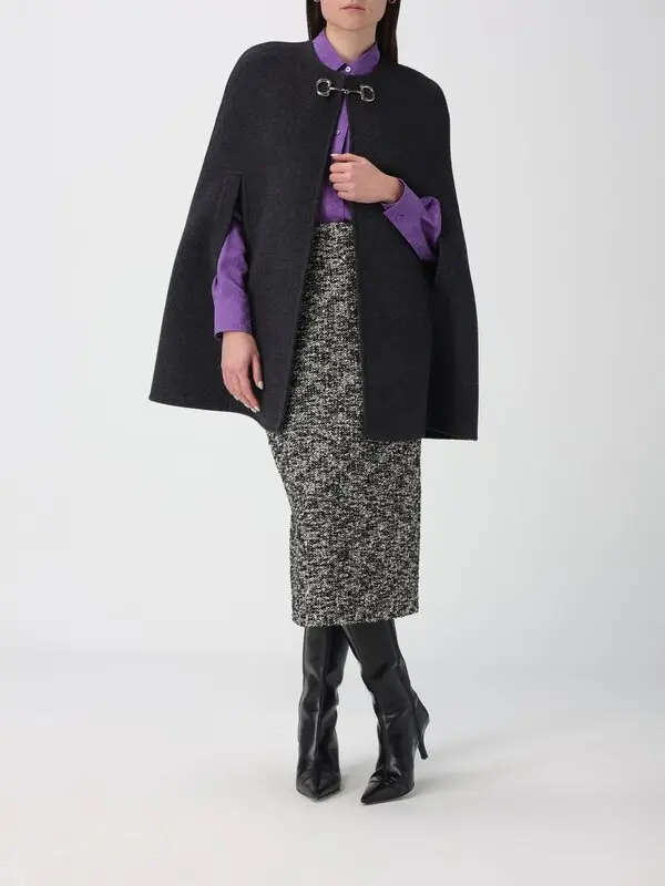 Gucci Wool And Silk Cape With Clamp Detail